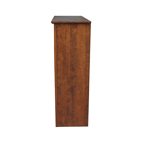 IC International Concepts Shaker Bookcase 36" H Solid Sturdy Real Parawood Furniture, Eco-Friendly, Three Adjustable Shelves, 36 Inch, Espresso