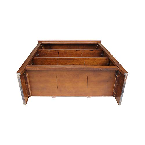 IC International Concepts Shaker Bookcase 36" H Solid Sturdy Real Parawood Furniture, Eco-Friendly, Three Adjustable Shelves, 36 Inch, Espresso