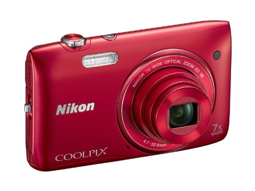 Nikon COOLPIX S3500 20.1 MP Digital Camera with 7x Zoom (Red) (OLD MODEL)