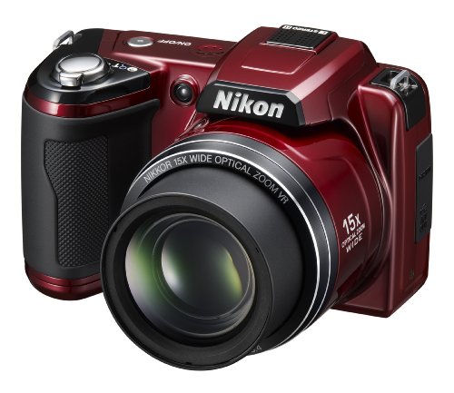 Nikon Coolpix L110 12.1MP Digital Camera with 15x Optical Vibration Reduction (VR) Zoom and 3.0-Inch LCD (Red)