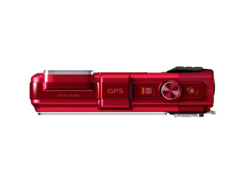 Olympus Stylus TG-830 iHS Digital Camera with 5x Optical Zoom and 3-Inch LCD (Red) (Old Model)