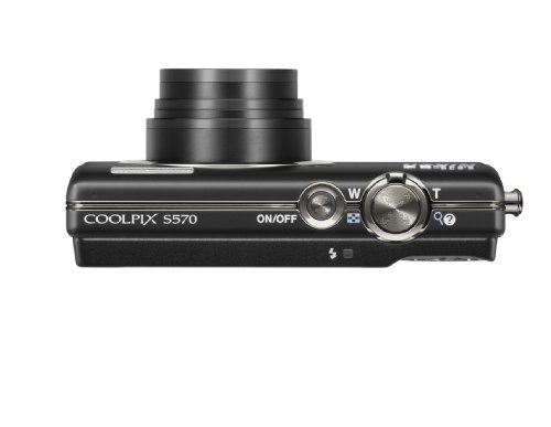 Nikon Coolpix S570 12MP Digital Camera with 5x Wide Angle Optical Vibration Reduction (VR) Zoom and 2.7-Inch LCD (Black) (OLD MODEL)