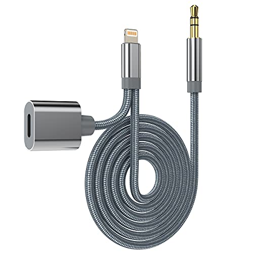 LMUBOY Lightning to 3.5mm Aux Cord for iPhone with Charging Port,Car Audio Aux Cable Compatible with iPhone 13 12 11 Mini Max Pro X XR XS Se 8 8P 7 7P,Work with Speaker/Stereo/Headphone