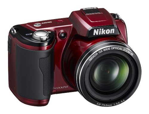 Nikon Coolpix L110 12.1MP Digital Camera with 15x Optical Vibration Reduction (VR) Zoom and 3.0-Inch LCD (Red)