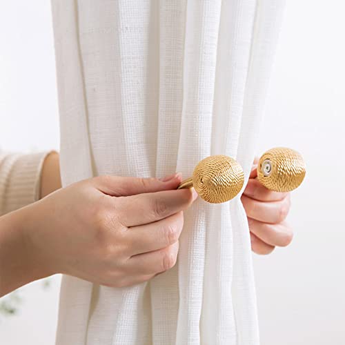 2pcs Magnetic Curtain tiebacks, Modern Style Curtain Ties Drapery Backs Holder Window Hold Curtains Drape Ties Backs for Home Bedroom Office Decorative Curtain (White)