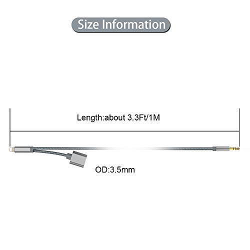 LMUBOY Lightning to 3.5mm Aux Cord for iPhone with Charging Port,Car Audio Aux Cable Compatible with iPhone 13 12 11 Mini Max Pro X XR XS Se 8 8P 7 7P,Work with Speaker/Stereo/Headphone