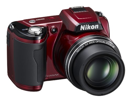Nikon Coolpix L110 12.1MP Digital Camera with 15x Optical Vibration Reduction (VR) Zoom and 3.0-Inch LCD (Red)