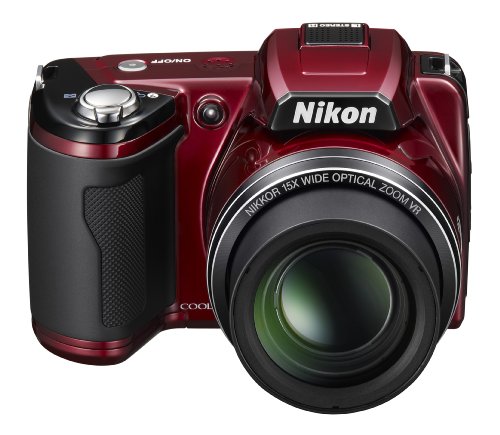 Nikon Coolpix L110 12.1MP Digital Camera with 15x Optical Vibration Reduction (VR) Zoom and 3.0-Inch LCD (Red)