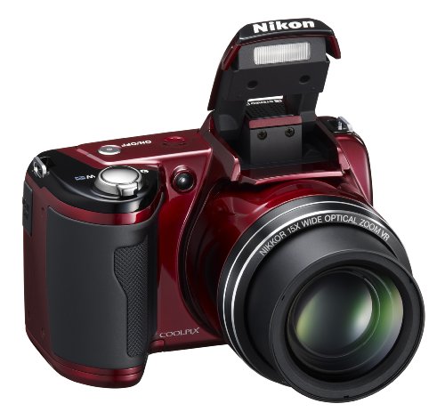 Nikon Coolpix L110 12.1MP Digital Camera with 15x Optical Vibration Reduction (VR) Zoom and 3.0-Inch LCD (Red)