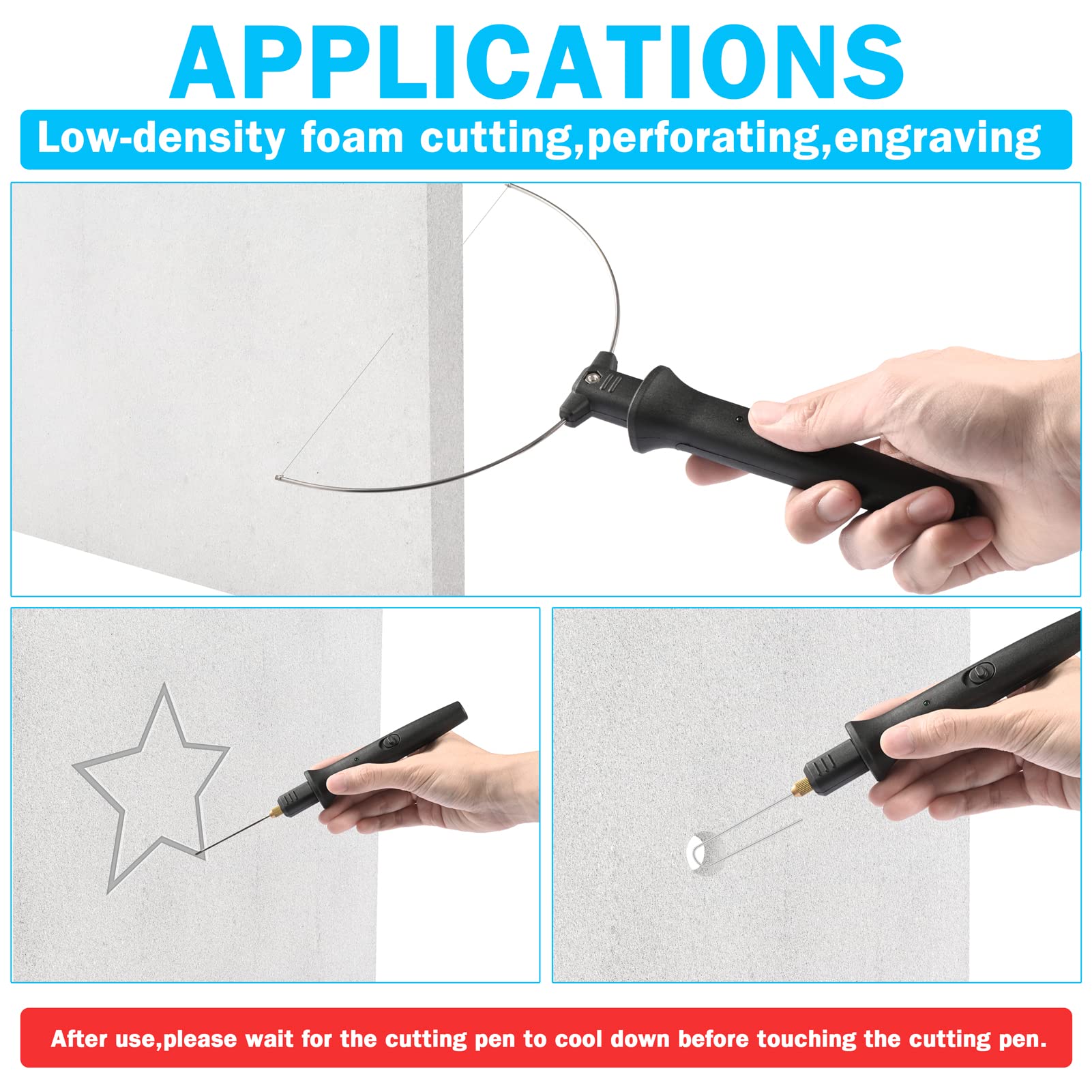 Aolloa Hot Foam Cutter, 4 in 1 Foam Cutter Set With 240V / 18W Digital Voltage Controller, Hot Cutting Set ,Electric Cutting Machine Pen Tools Kit Wire, Mark Pen, For Polyethylene Styrofoam Carving