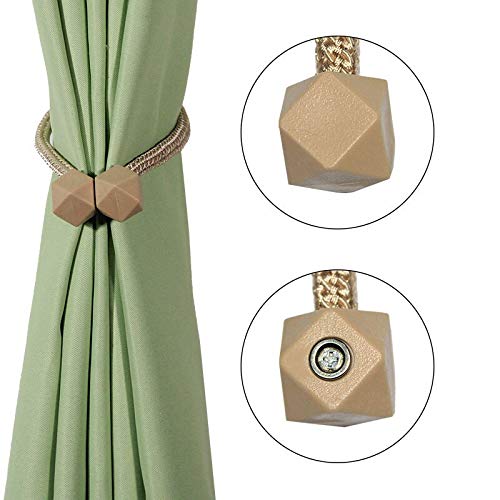 Curtain Tiebacks 2Pc Magnetic Curtain Tieback Holdbacks Buckle Clip Strap Magnet Pearl Ball Tie Backs Curtain Hanging Rods Rope Room Accessoires Curtain Holdbacks (Color : Purple, Size : 46cm)
