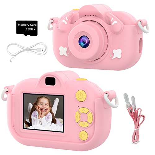 Bioyoak Kids Camera, Christmas Birthday Gift for Boys Age 3-9, HD Digital Video Cameras for Toddler with 1080P Video, Portable Toy for 3 4 5 6 7 8 9 Year Old Boys Girls with 32GB SD Card