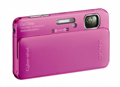Sony Cyber-Shot DSC-TX10 16.2 MP Waterproof Digital Still Camera with Exmor R CMOS Sensor, 3D Sweep Panorama, and Full HD 1080/60i Video (Pink)
