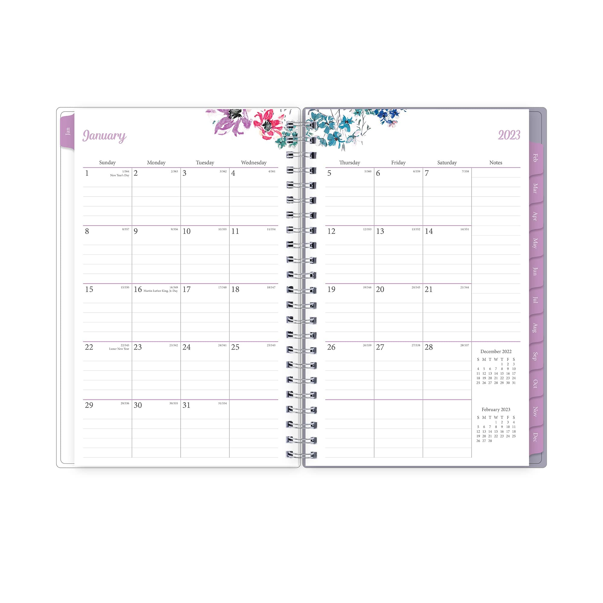 Blue Sky 2023 Weekly and Monthly Planner, January - December, 5" x 8", Clear Pocket Cover, Wirebound, Laila (142087)