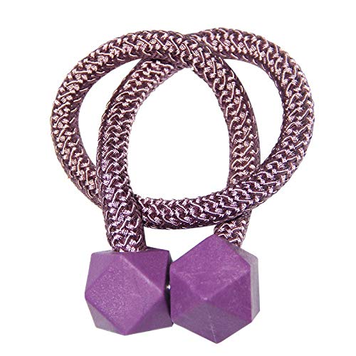 Curtain Tiebacks 2Pc Magnetic Curtain Tieback Holdbacks Buckle Clip Strap Magnet Pearl Ball Tie Backs Curtain Hanging Rods Rope Room Accessoires Curtain Holdbacks (Color : Purple, Size : 46cm)