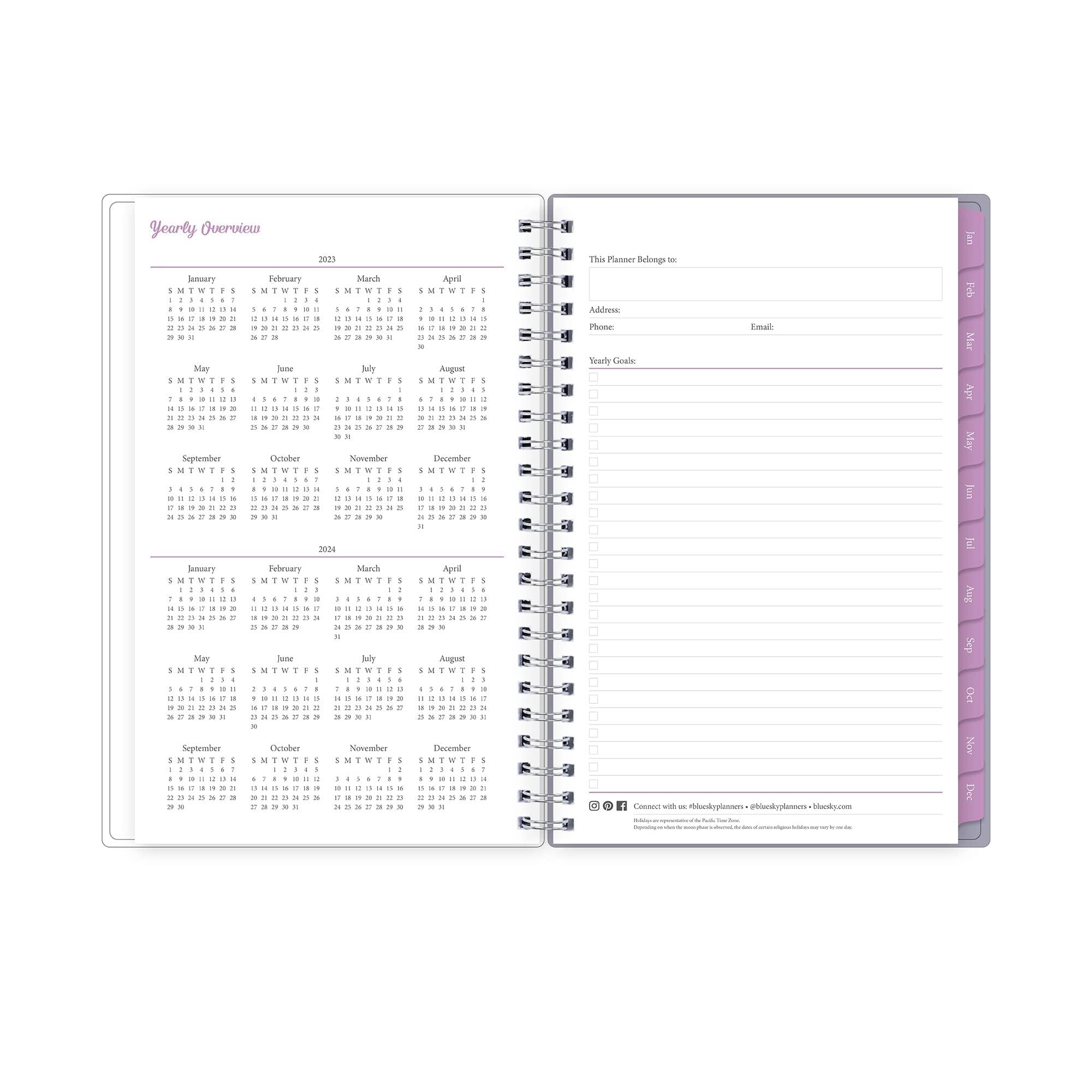 Blue Sky 2023 Weekly and Monthly Planner, January - December, 5" x 8", Clear Pocket Cover, Wirebound, Laila (142087)