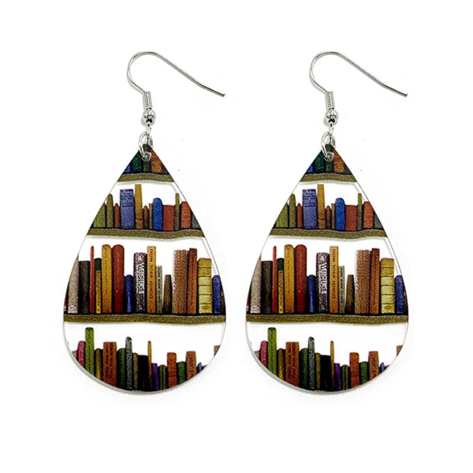 Book Earrings for Women Acrylic Bookcase Dangle Earrings for Book Lovers Gifts Back To School Teacher's Day Graduation Jewelry Gift