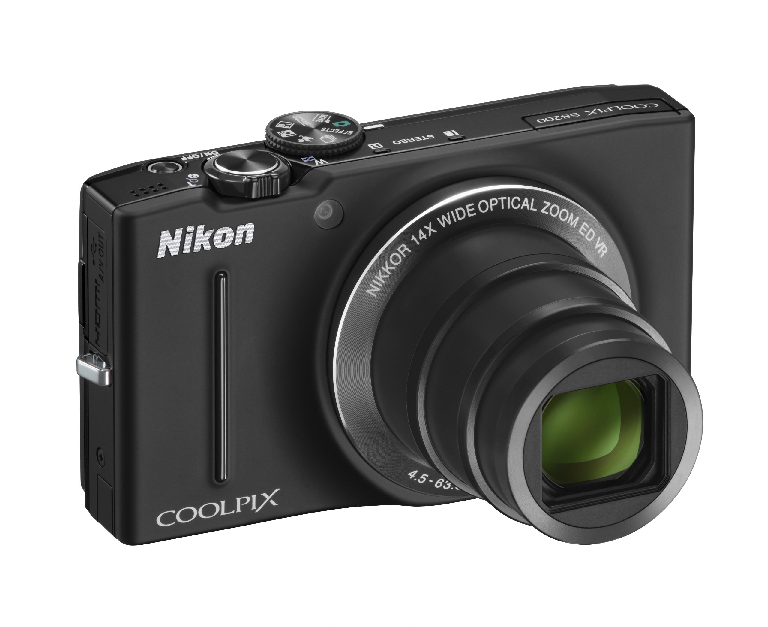 Nikon COOLPIX S8200 16.1 MP CMOS Digital Camera with 14x Optical Zoom NIKKOR ED Glass Lens and Full HD 1080p Video (Black) (Discontinued by Manufacturer)