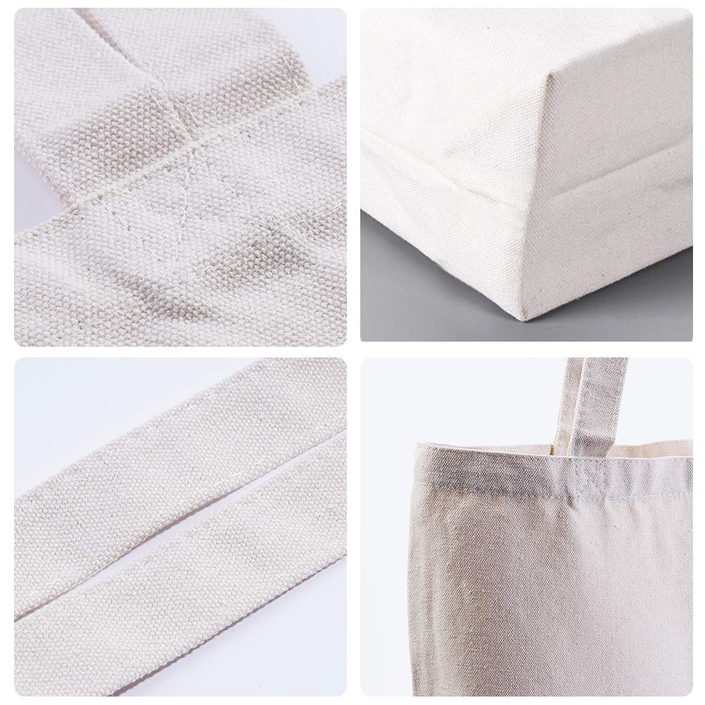 Canvas Tote Bags,2 Pcs Tote Bags Multi-Purpose Reusable Blank Canvas Bags Use For Grocery Bags,Shopping Bags,DIY Gift Bags