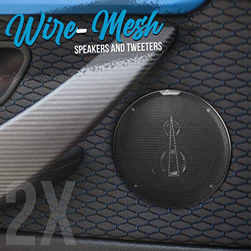 Lanzar Upgraded Standard 6.5" 3 Way Triaxial Speakers - Full Range Sound w/ 200 Watts and 4 Ohms Impedance 2β Titanium Cone Midrange 65 - 20 kHz Frequency Response and 15 Oz Magnet Structure - MX63