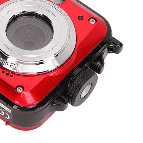 Digital Camera, 2.7K Video Vlogging Camera for Kids, Compact Point and Shoot Camera, 16X Digital Zoom, 2.7" Dual LCD Screen, Waterproof, Continuous Shooting for Teens Students Boys Girls(Red)