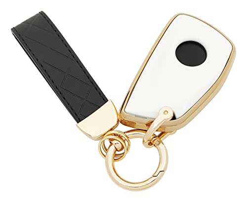 TPU Protective Key Fob Cover Case Compatible with GMC Yukon Buick Envision 2021 2022 Chevrolet Suburban Tahoe Keyless Entry Remote Key Fob (White)