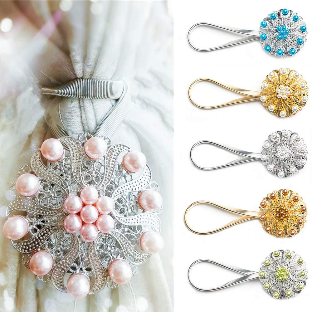 Pearl Magnetic Curtain Tieback Magnet Window Screening Clip Living Room Accessories Elegant Curtains Buckle Tie Backs Holder (Color : Small, Size : As Show)