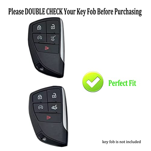 TPU Protective Key Fob Cover Case Compatible with GMC Yukon Buick Envision 2021 2022 Chevrolet Suburban Tahoe Keyless Entry Remote Key Fob (White)