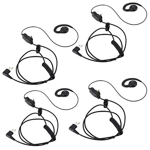HWAYO Walkie Talkie Swivel Earpiece with Microphone and PTT for Motorola Two Way Radio - Motorola Swivel Earpiece Compatible with Walkie Talkies CLS1410, CLS1100, HKLN4604A (4 Pack)