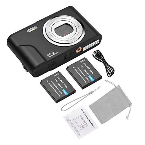 Digital Camera for Kids, Camnoon 48MP Children Camera 2.4-inch IPS Screen Full HD 1080P 16x Zoom 2PCS Rechargeable Batteries Autofocus Vlogging Mini Camera for Boys Girls Teens Students Beginners
