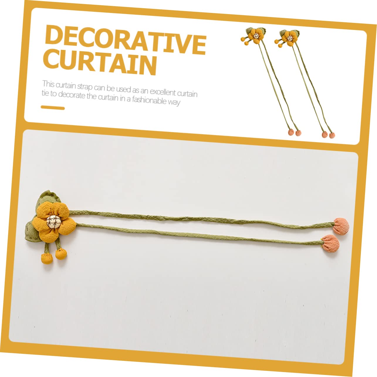 VOSAREA 2Pcs Decor Floral Curtain Tieback Holdback for Living Room Decorations