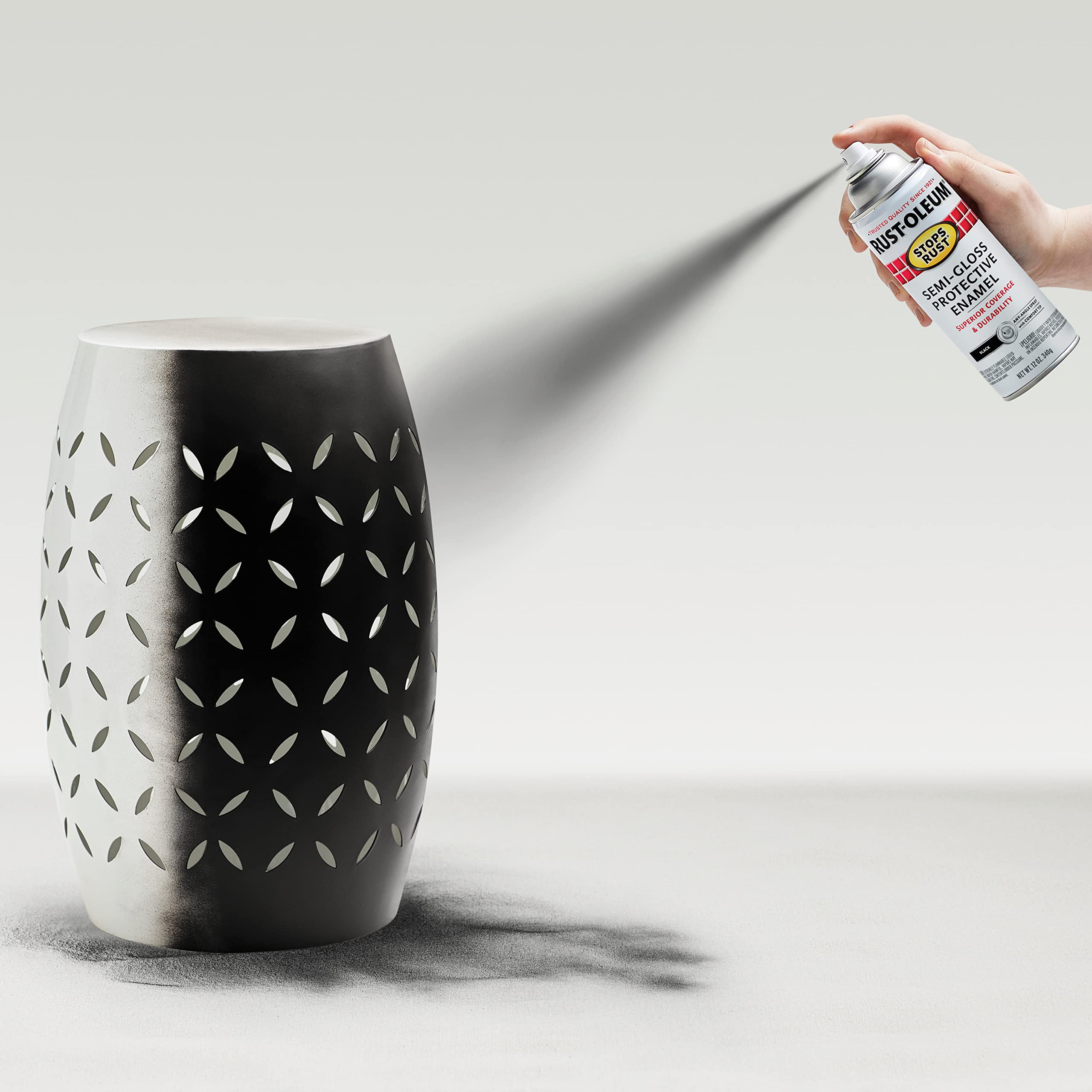 Rust-Oleum 7798830 Stops Rust Spray Paint, 12-Ounce, Semi Gloss Black