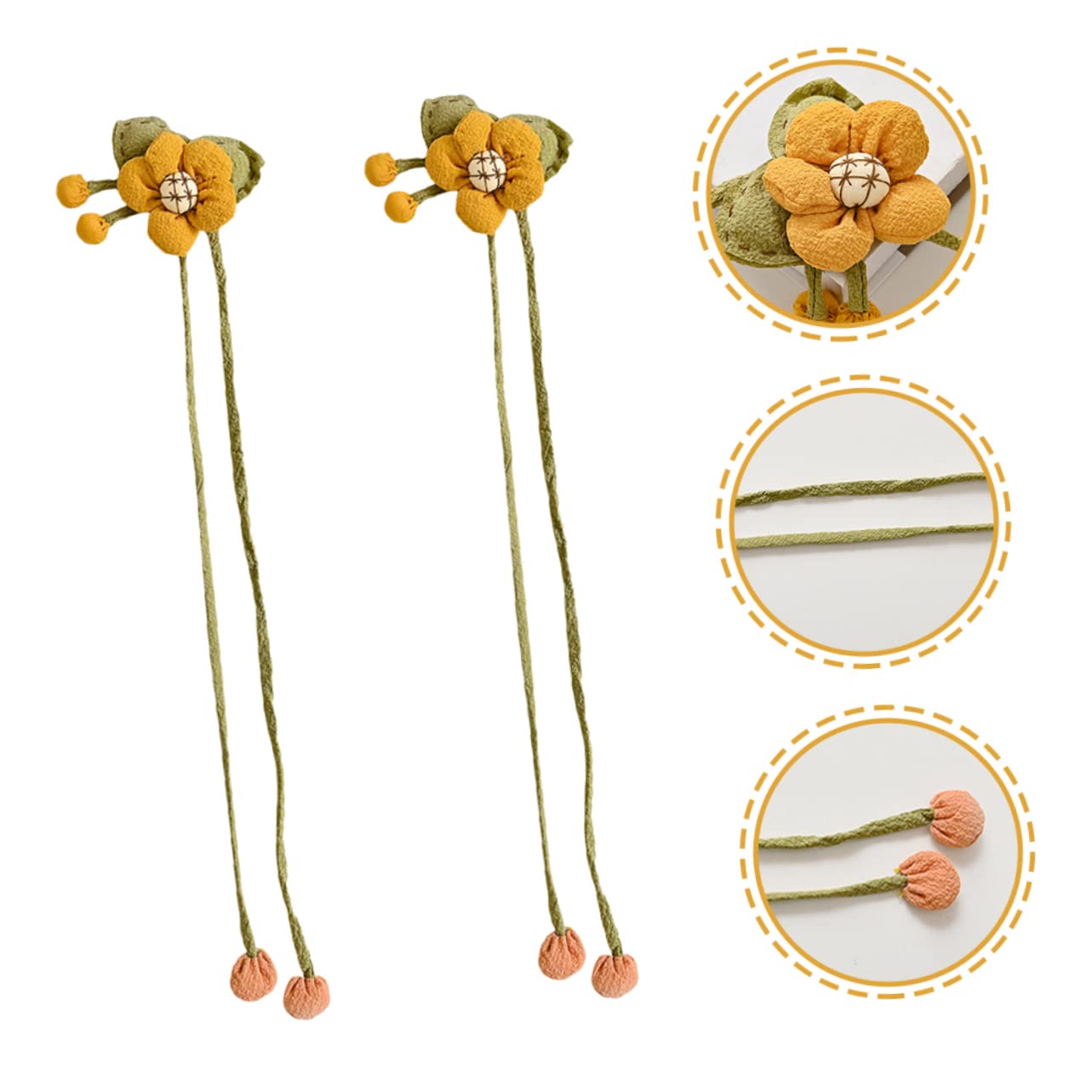 VOSAREA 2Pcs Decor Floral Curtain Tieback Holdback for Living Room Decorations