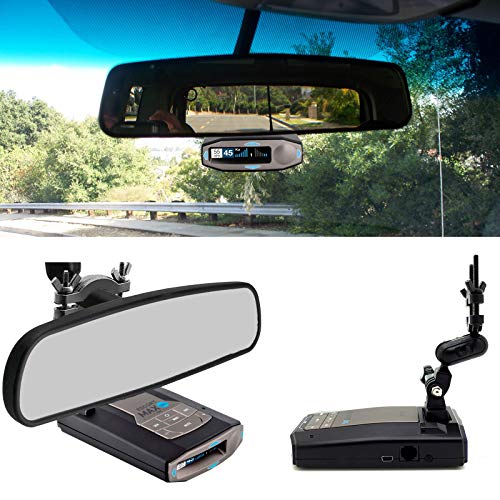 LycoGear Radar Detector Rearview Mirror Stem Mount w/Magnetic Cradle for Escort IX IXc Max360C Max3 Redline EX Beltronics GT360 Cobra DualPro Radar Detectors (Require 1" Stem Space to Install)