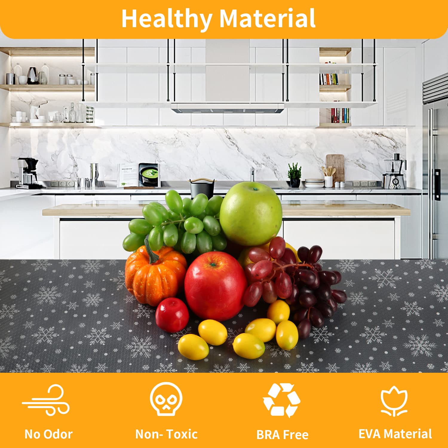 XGOLD Non-Adhesive Non-Slip EVA Shelf Liner Refrigerator Liners Kitchen Cabinet Liner Drawer Mats Clear Liner for Shelves,Cupboard,Closet,Pantry,Table Waterproof Oilproof Washable(17.7 x 118 inch)