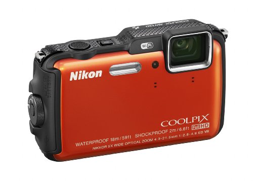 Nikon COOLPIX AW120 16 MP Wi-Fi and Waterproof Digital Camera with GPS and Full HD 1080p Video (Orange) (Discontinued by Manufacturer)