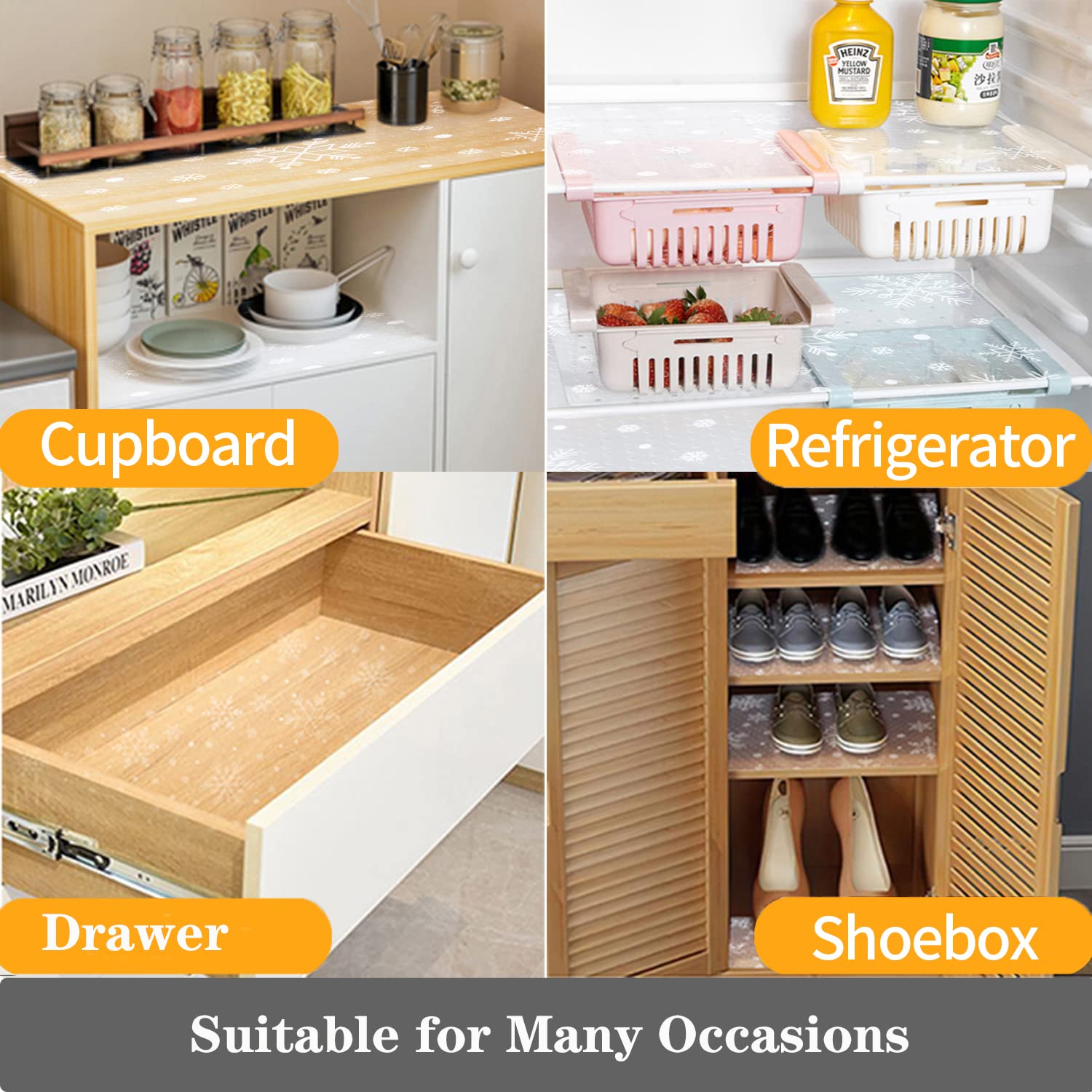 XGOLD Non-Adhesive Non-Slip EVA Shelf Liner Refrigerator Liners Kitchen Cabinet Liner Drawer Mats Clear Liner for Shelves,Cupboard,Closet,Pantry,Table Waterproof Oilproof Washable(17.7 x 118 inch)