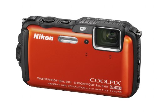 Nikon COOLPIX AW120 16 MP Wi-Fi and Waterproof Digital Camera with GPS and Full HD 1080p Video (Orange) (Discontinued by Manufacturer)