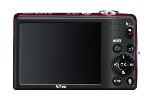 Nikon COOLPIX L26 16.1 MP Digital Camera with 5x Zoom NIKKOR Glass Lens and 3-inch LCD (Red) (OLD MODEL)