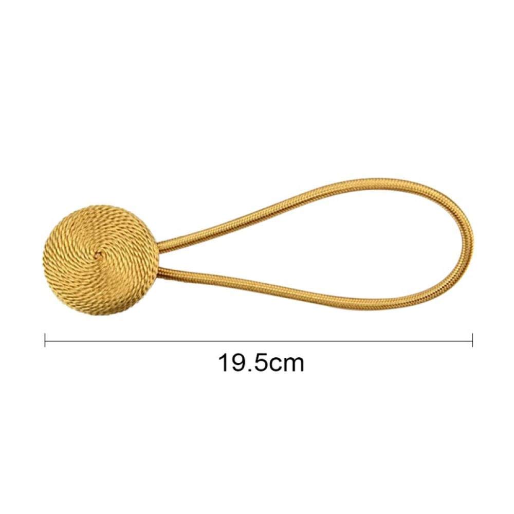 Home Decor Curtain Holders, Ties,Curtain Tie Backs Magnetic Curtain Buckles Europe Style Brief Braided Round Magnet Curtains Tieback Magnetic Curtain Holder Curtain Accessories-Light Blue