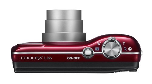 Nikon COOLPIX L26 16.1 MP Digital Camera with 5x Zoom NIKKOR Glass Lens and 3-inch LCD (Red) (OLD MODEL)