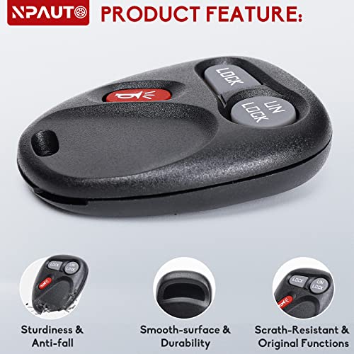 NPAUTO Key Fob Replacement Fits for Chevy Silverado Suburban GMC Sierra 1500 2500 3500 2001-2002 Tahoe Avalanche S10 GMC Sonoma Yukon XL Cadillac Escalade Keyless Entry Remote Control, 15042968,2-Pack