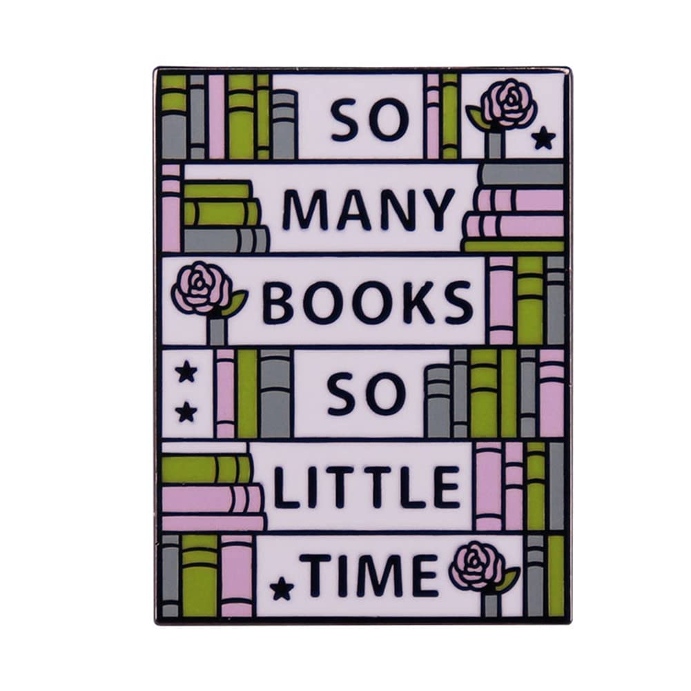 So Many Books, So Little Time Cartoon Bookcase Brooch Originality Lapel Metal Badge Denim Jacket Backpack Pin Given Friends And Fans Gift