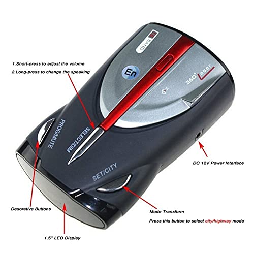 L-SHISM Radar Detector XRS 9880 Car Radar Detector Cobra Full 16-Band Language Anti Radar Detector for Driving Radar detectors for Cars