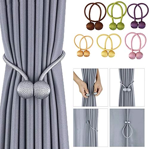 JJZXD 1Pc Magnetic Curtain Tieback Buckle Strap Holdbacks Magnet Clip for Curtain Rod Tie Backs Hanging Belts Rope Accessoires (Color : B)