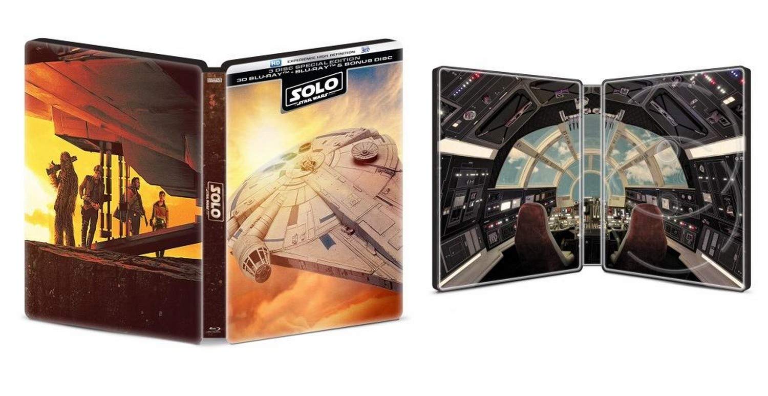Solo: A Star Wars Story (STEELBOOK) (3D + Blu-ray + Bonus Disc) (3 Disc),Damaged steel book case during importation, but Disc is as it is , Damaged during importation