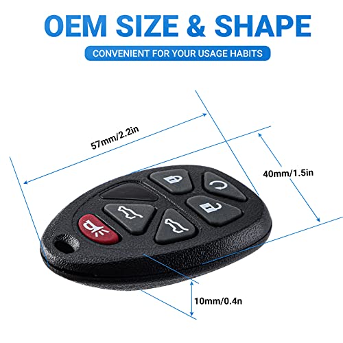 Pilida Keyless Entry Remote Car Key Fob Compatible with 2007-2014 Chevy Tahoe/Suburban| Cadillac Escalade 15913427| OUC60270 Set of 2