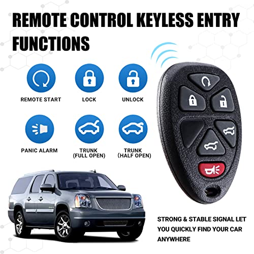 Pilida Keyless Entry Remote Car Key Fob Compatible with 2007-2014 Chevy Tahoe/Suburban| Cadillac Escalade 15913427| OUC60270 Set of 2
