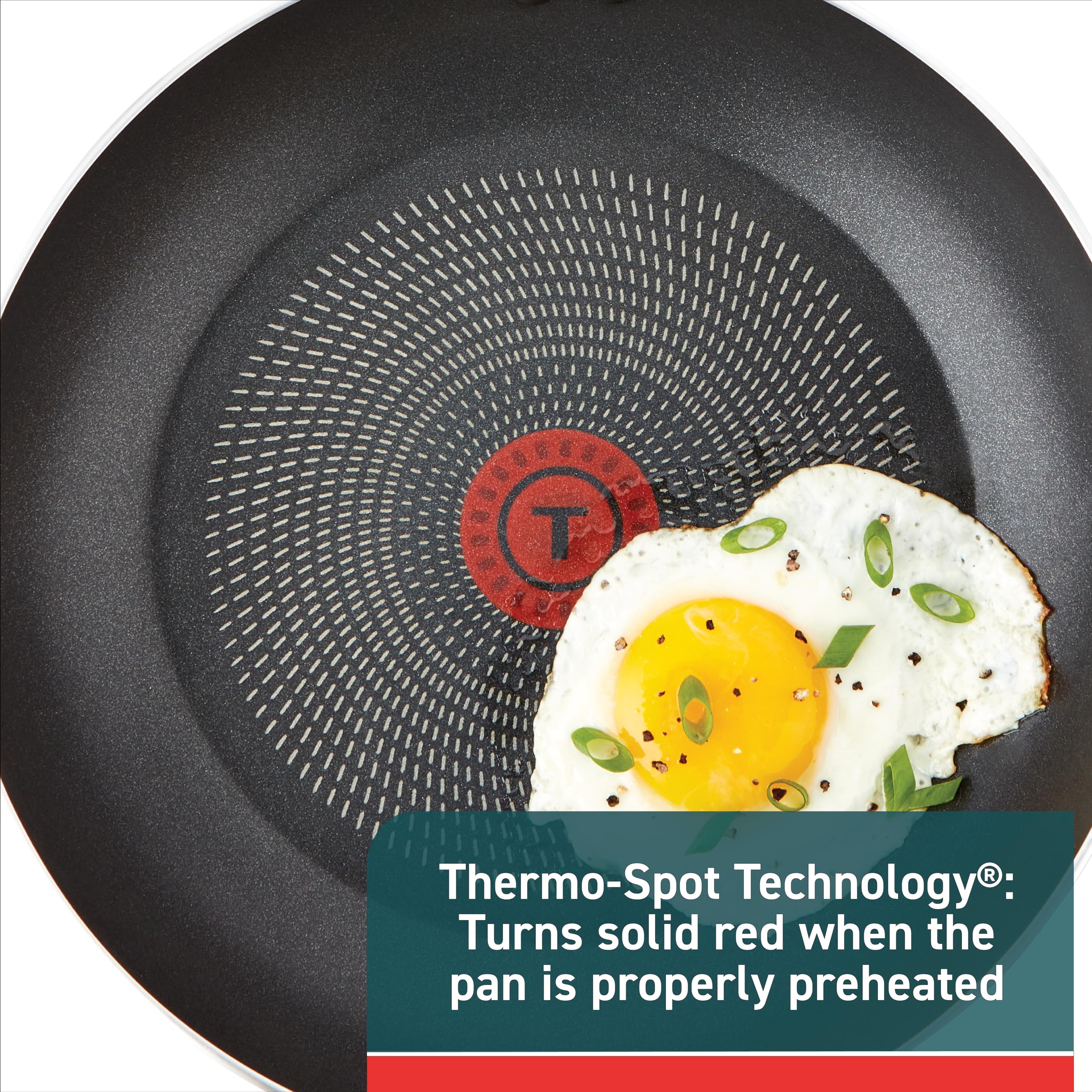 T-fal Initiatives Nonstick Fry Pan Cookware Set, 2-Piece, Black