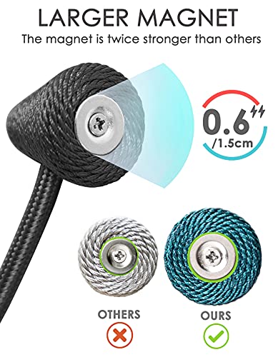 TECVINCI Magnetic Curtain Tiebacks with Upgrade Larger Magnet, 2 Pack 16 Inch Drapery Holdbacks for Indoor & Outdoor Curtain - Burgundy